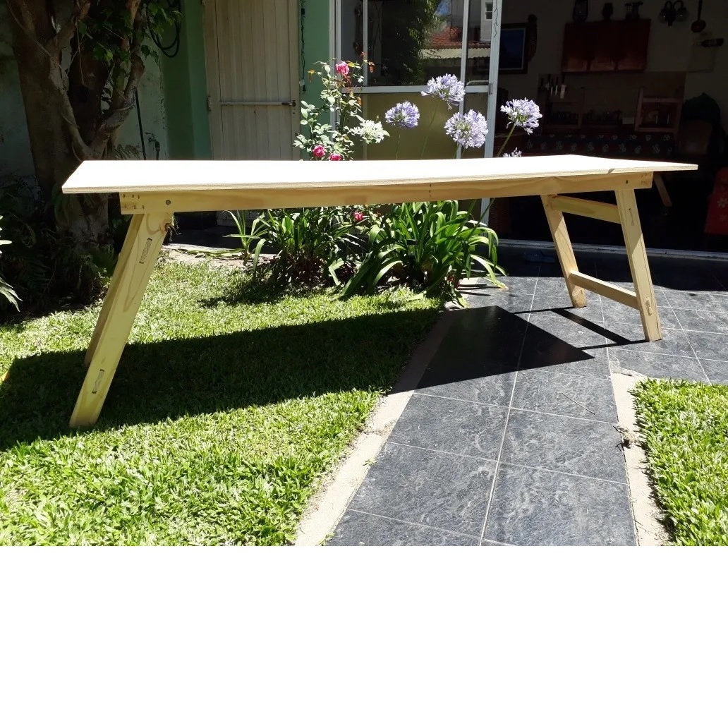 TABLON CON PATAS PLEGABLES 2 MTS X 0.80 MTS